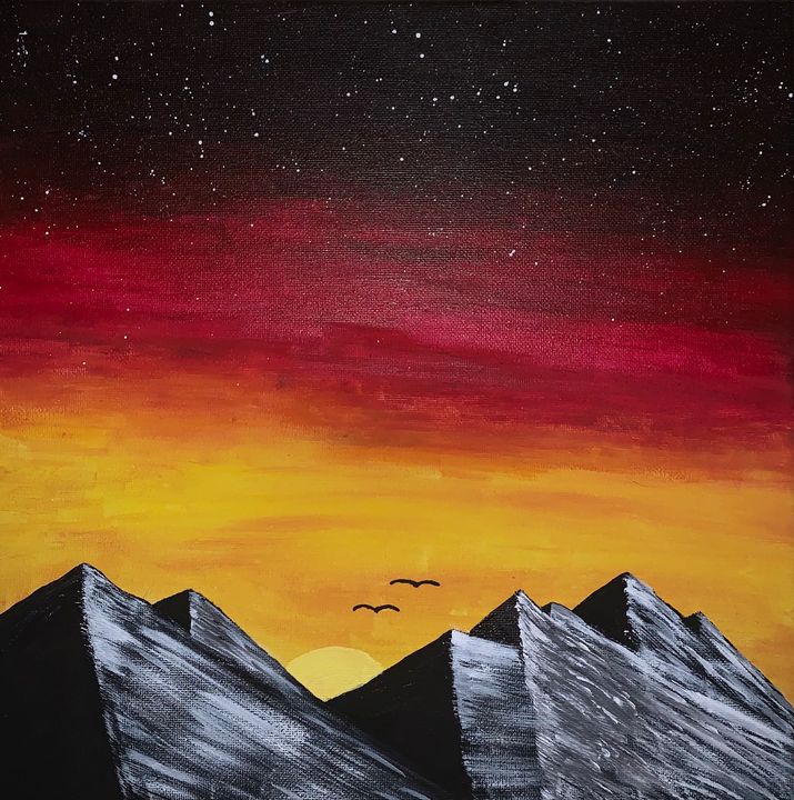 Sunset mountains - Sarah Bolyard - Paintings & Prints, Landscapes ...