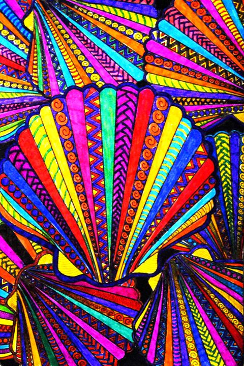 Colorful Seashells - CreativeSoul - Digital Art, Abstract, Color - ArtPal