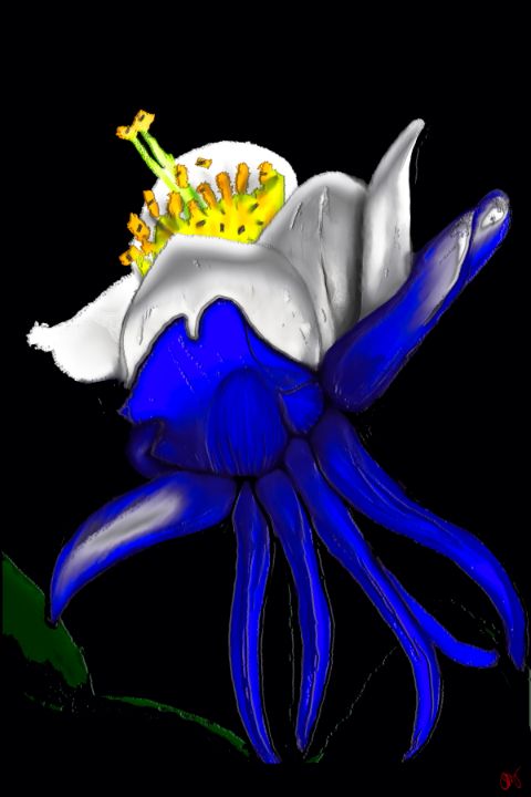 Blue Flower - Shattered Ink WA by Paint Girl - Digital Art & AI ...
