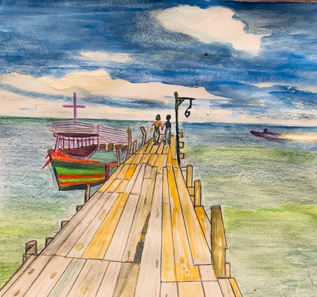 Boardwalk by the River - Monvis - Drawings & Illustration, Landscapes ...