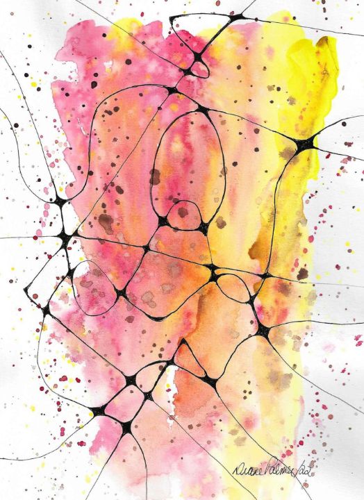 Pink Splash Art, Abstract Line Art - A Brush with the Past - Paintings ...
