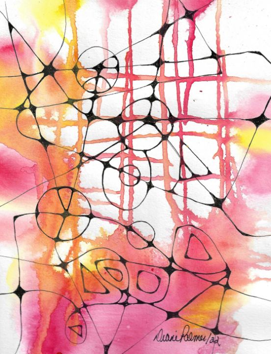 Pink Abstract Shapes Art - A Brush with the Past - Paintings & Prints ...