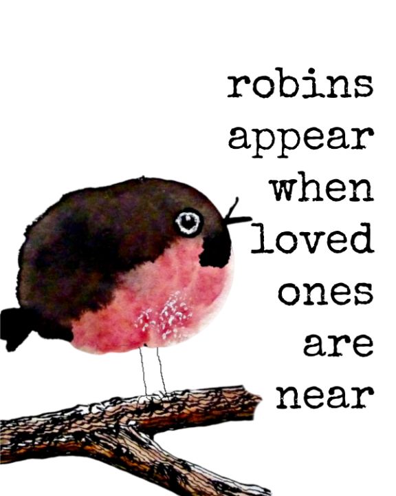 Robin Folk Art Painting with Quote - A Brush with the Past - Paintings ...