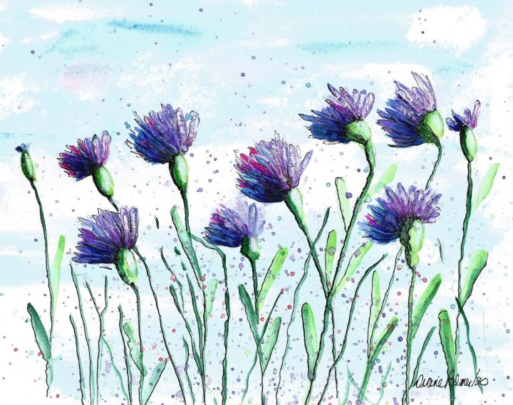 Blue Corn Flowers Painting - A Brush with the Past - Paintings & Prints ...