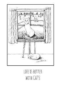 Life Is Better With Cats, Drawing - A Brush with the Past - Drawings ...