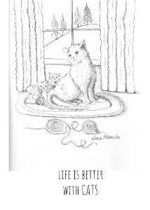 Life Is Better With Cats, Drawing - A Brush with the Past - Drawings ...
