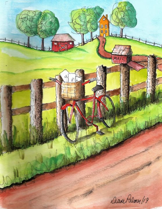 Countryside Rustic Bicycle Art - A Brush with the Past - Paintings ...