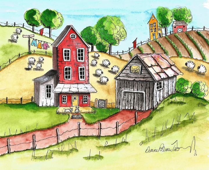 Farmhouse Drawing