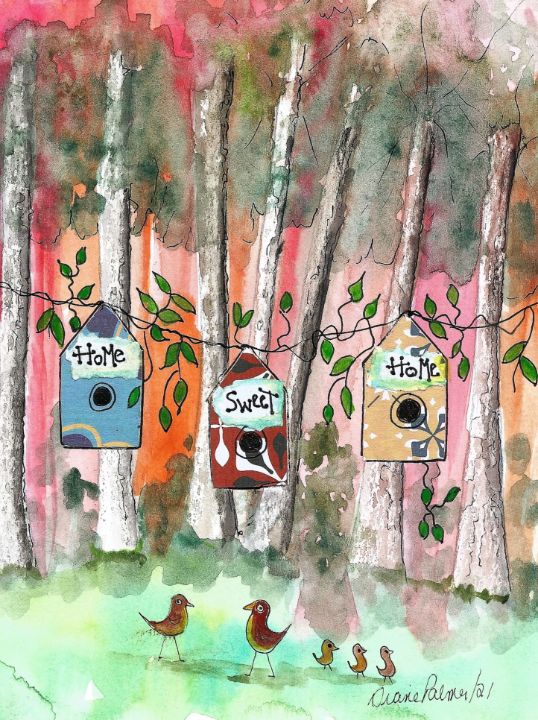 Home Sweet Home Bird Art - A Brush with the Past - Paintings & Prints ...