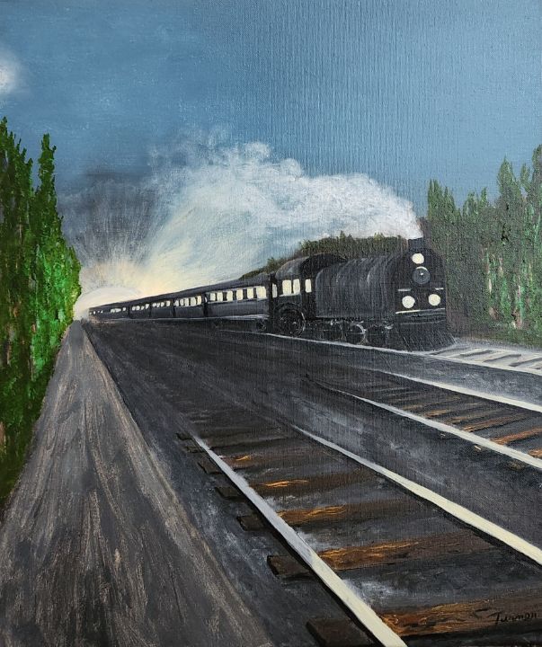 Night Train - PatZart Poetry in Painting - Paintings & Prints, Vehicles ...