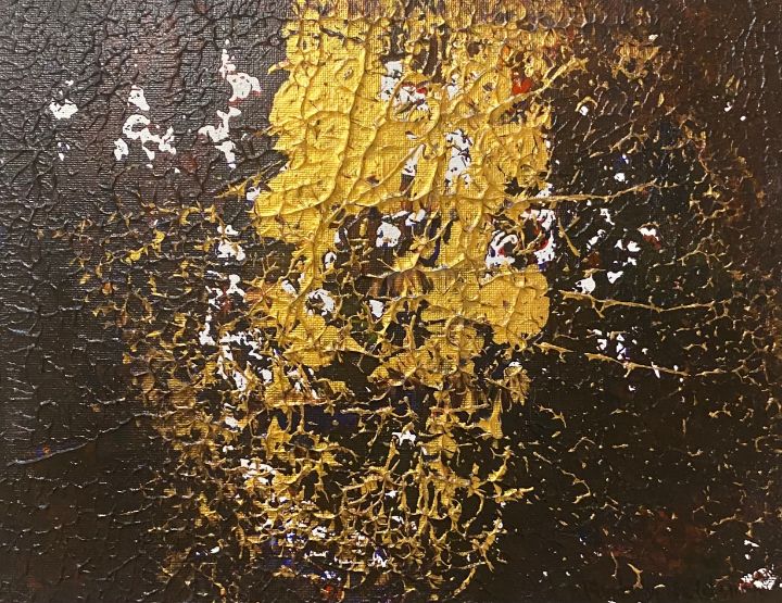 Gold piece pair - Rosewood - Paintings & Prints, Abstract, Color - ArtPal