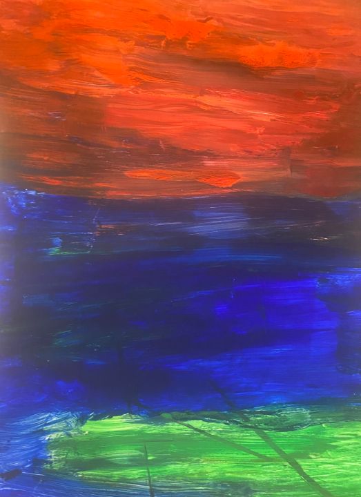 Abstract landscape orange - Rosewood - Paintings & Prints, Abstract ...