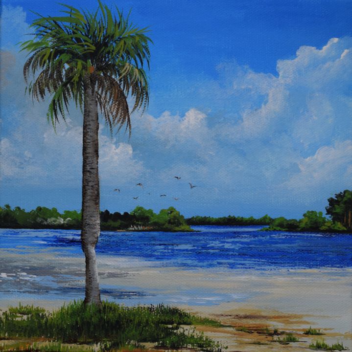Ozello Palm Tree - Artwork by Jennifer Rogers - Paintings & Prints ...