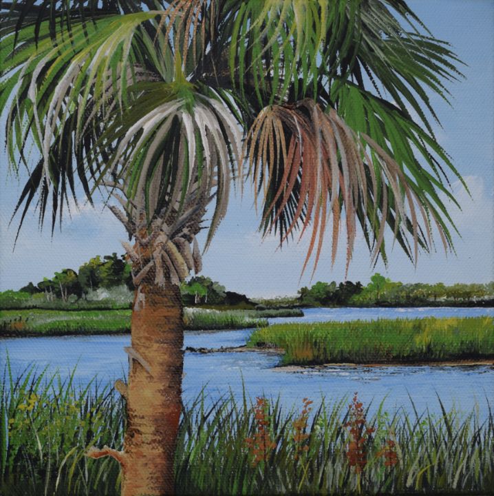 Yankeetown Palm Tree - Artwork by Jennifer Rogers - Paintings & Prints ...