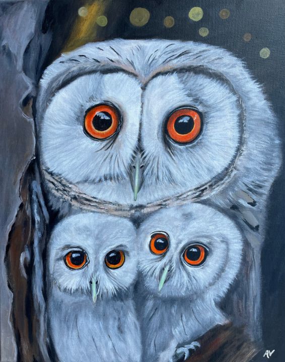 Owls - Amy Valiante - Paintings & Prints, Animals, Birds, & Fish, Birds ...