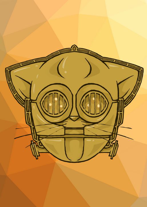 Kitten c3po Icon - MarianaCBArt - Paintings & Prints, Entertainment ...