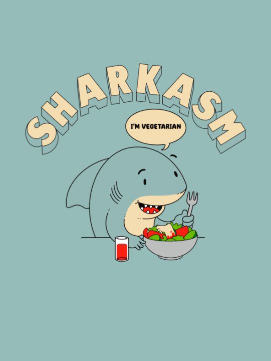 Sharkasm - Artthree - Digital Art & AI, Humor & Satire, Animals - ArtPal