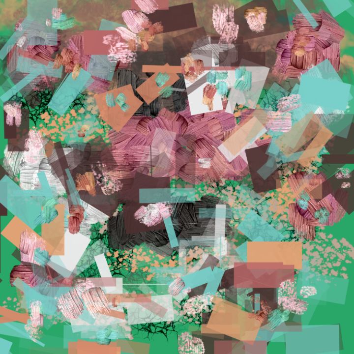 Abstract Garden Collage in Pastels - JHughes Works of Art - Paintings ...