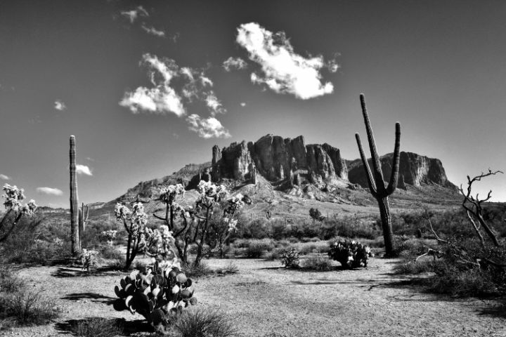 Superstition Mountain In Black And W - James DeFazio Photography ...