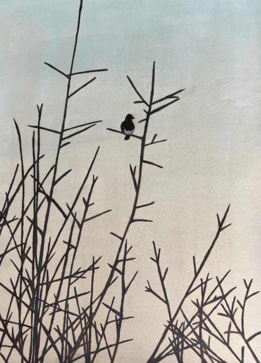Bird in Tree- Winter - Emma Carter Art Stuff - Paintings & Prints ...