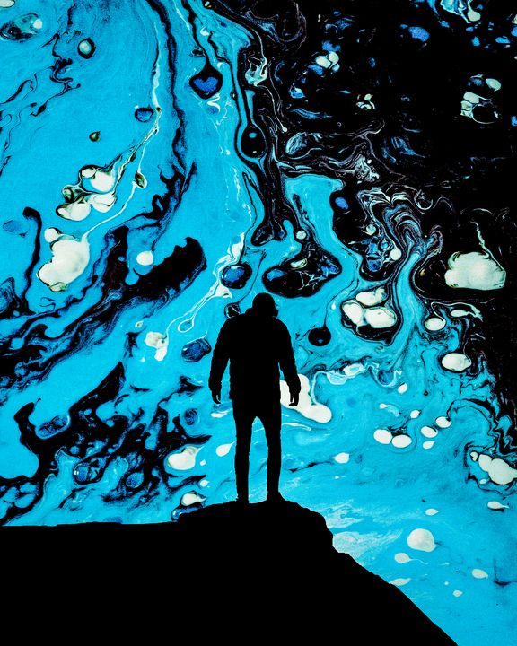 Blue Man - Alex Bartual - Digital Art & AI, Abstract, Movement - ArtPal