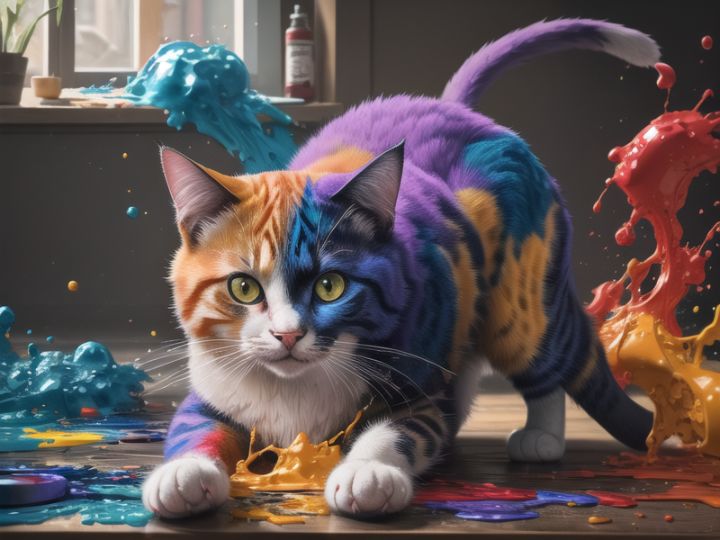 Cat artist - Silvan - Digital Art & AI, Animals, Birds, & Fish, Cats ...