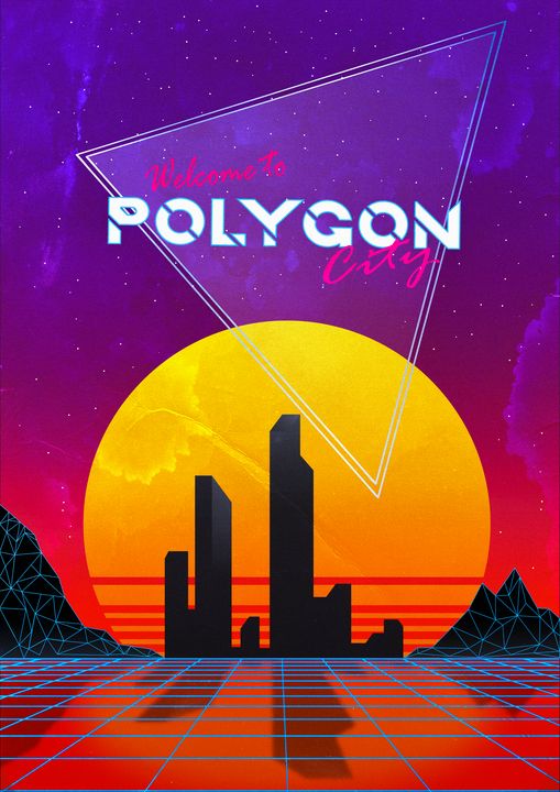 Polygon City - RichGraphic - Digital Art & AI, Abstract, Landscape - ArtPal