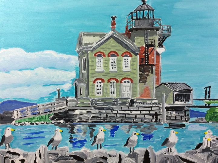1896 Lighthouse - Iver Thompson - Paintings & Prints, Buildings ...