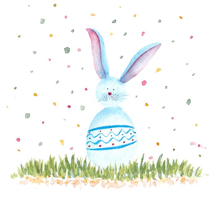 Blue bunny - IRIKA - Drawings & Illustration, Animals, Birds, & Fish ...