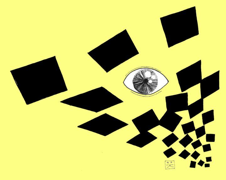 the yellow room - Drawings & Illustration, Paintings & Prints
