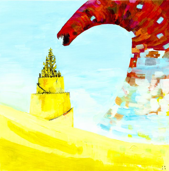 the yellow room - Drawings & Illustration, Paintings & Prints