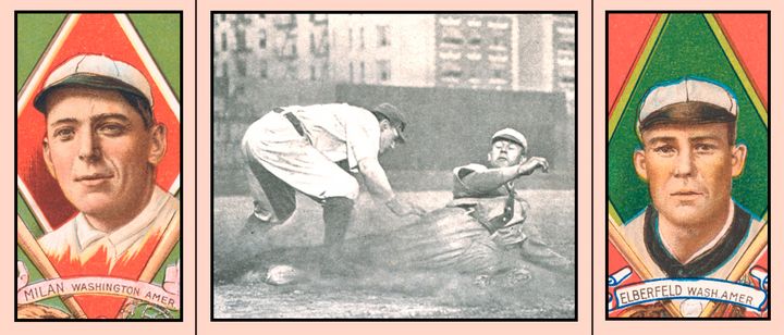 Clyde Milan & N. Elberfeld, 1912 - Old School MVP - Paintings & Prints ...