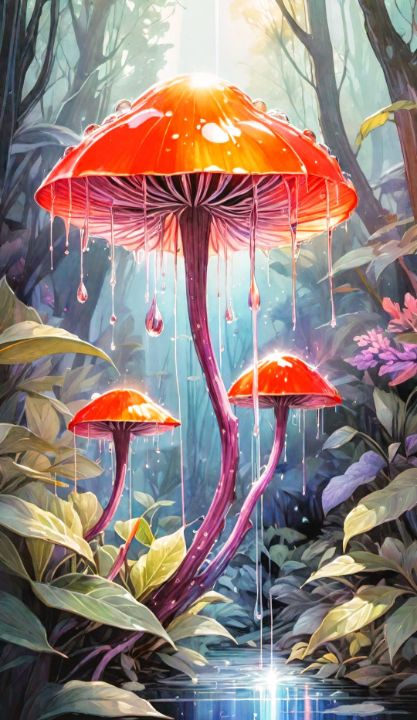 "Magic mushrooms" 2 - Famous Art Galleria - Digital Art & AI, Flowers ...