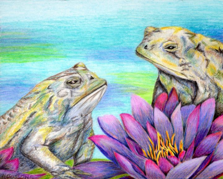 Frog Friends - AMBnaturespace - Drawings & Illustration, Animals, Birds ...