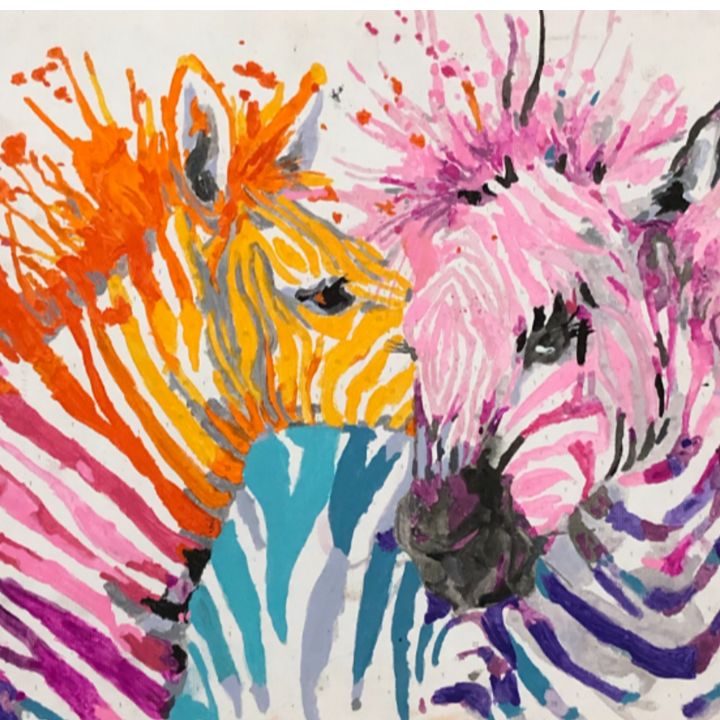 Colorful Zebras - 3B's ART - Paintings & Prints, Animals, Birds, & Fish ...