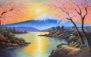 Springtime in Japan: Oil Painting - Oil and Canvas - Paintings & Prints ...