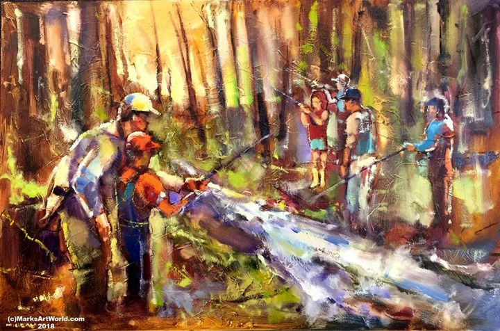 A Boy And His Dog by Mark Gray - MarksArtWorld - Paintings & Prints ...