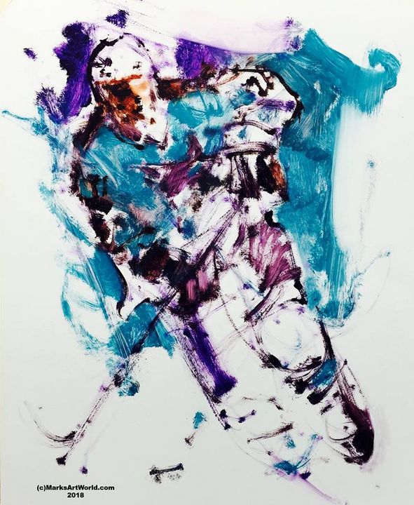 Sharks Hockey Player by Mark Gray - MarksArtWorld - Paintings & Prints ...