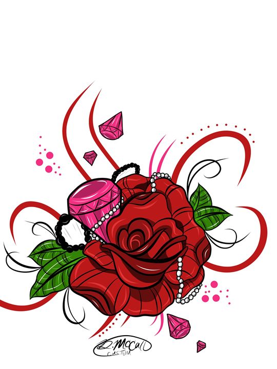 Rose&Diamonds - Famous Creationz - Drawings & Illustration, Flowers ...