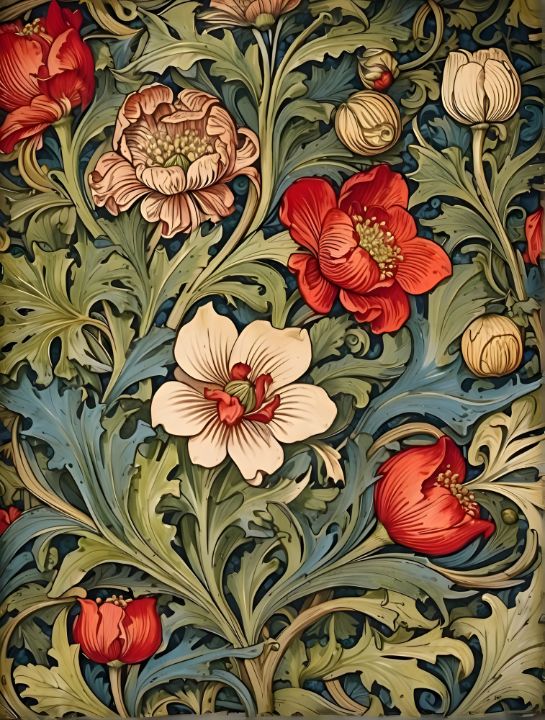 William Morris the Vintage Flower - Wall Art - Paintings & Prints ...