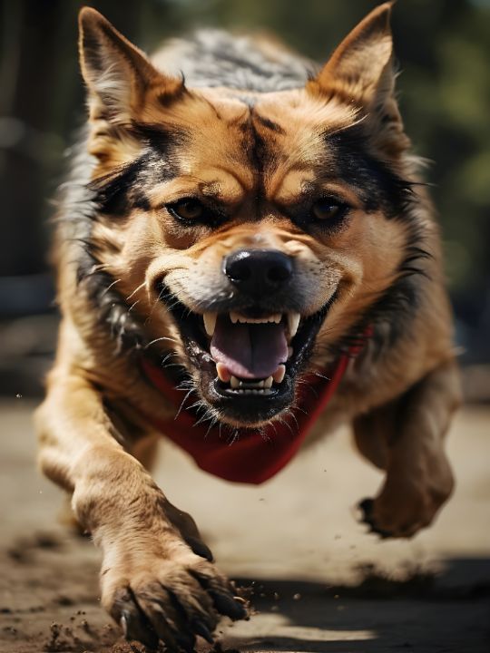 Aggressive Dog Attacking - Wall Art - Digital Art, Animals, Birds ...