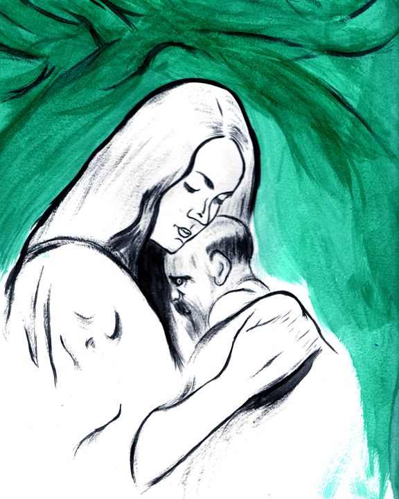 Mumsy - Normal Paintings by Arknark - Paintings & Prints, People ...