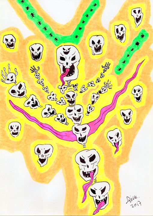 Psychedelic Laughing Skulls. - Darkvine Art - Drawings & Illustration ...