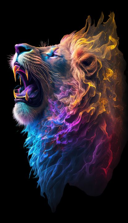 lion wall art - sarah freder - Digital Art & AI, Animals, Birds, & Fish ...