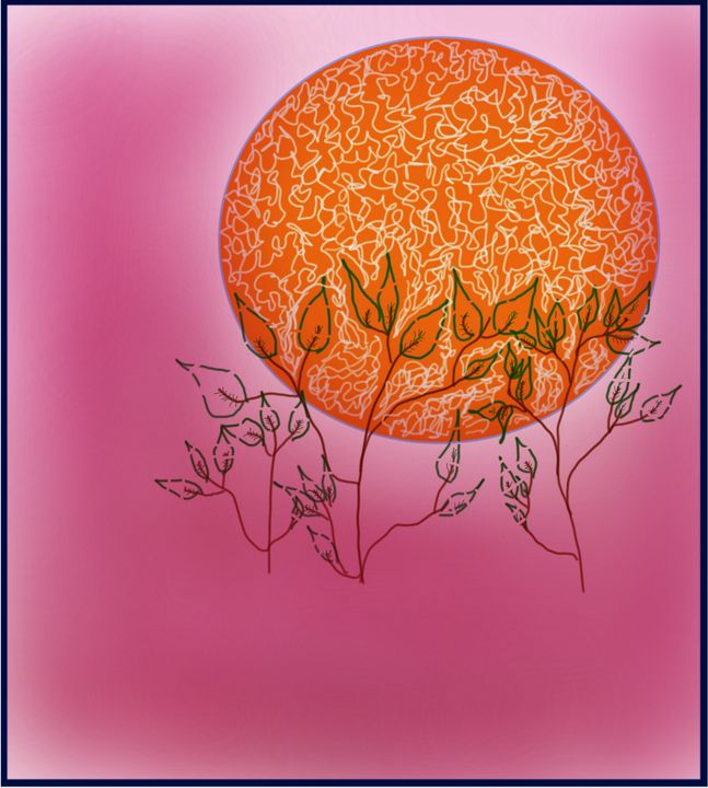 The orange moon - R.artwork - Drawings & Illustration, Abstract, Color ...
