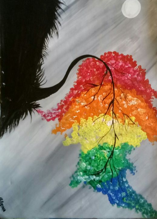 Dreamy night - He'art - Paintings & Prints, Abstract, Landscape - ArtPal