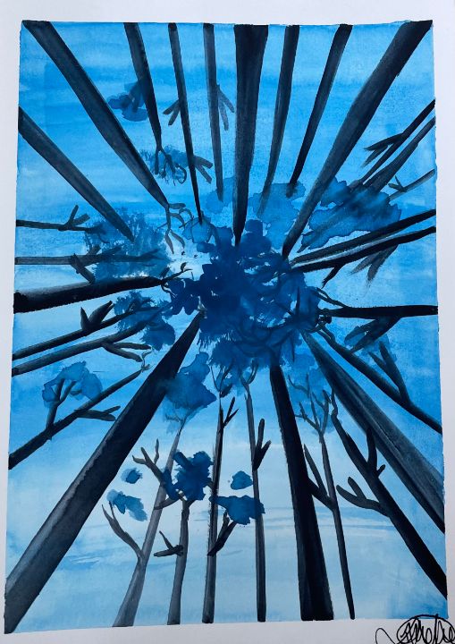 blue sky - art.by.my.awkward.self - Drawings & Illustration, Flowers ...