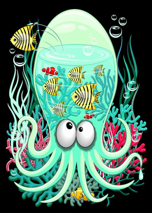 Octopus Silly Funny Character - BluedarkArt - Digital Art & AI, Animals ...