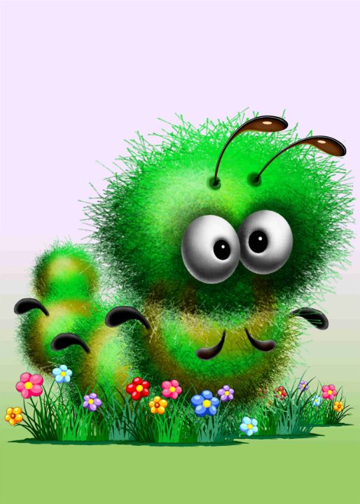 Fluffy Caterpillar Worm Bug - BluedarkArt - Digital Art, Animals, Birds ...