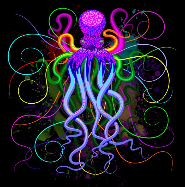 Octopus Psychedelic Luminescence - BluedarkArt - Digital Art & AI ...